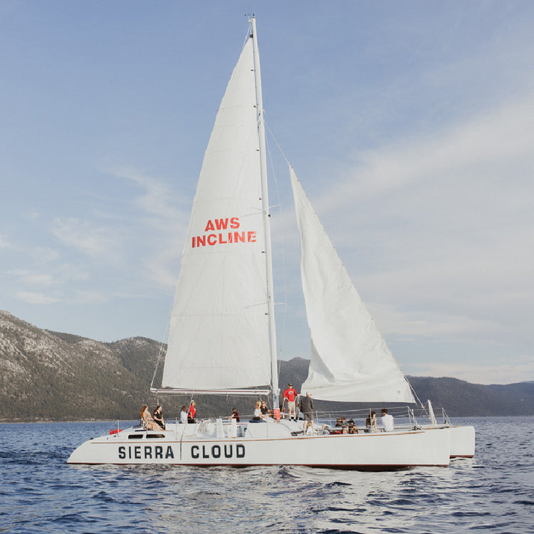 Sail Lake Tahoe on the Sierra Cloud Catamaran / AWS Incline – Action ...